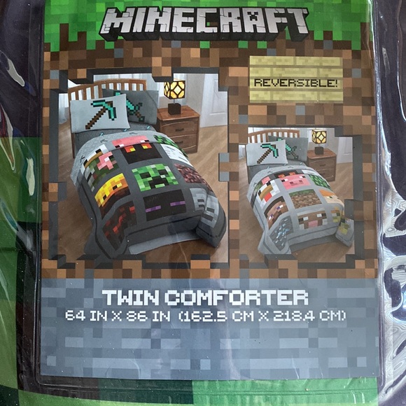 Minecraft | Bedding | Minecraft Reversible Twin Comforter Sheet And ...